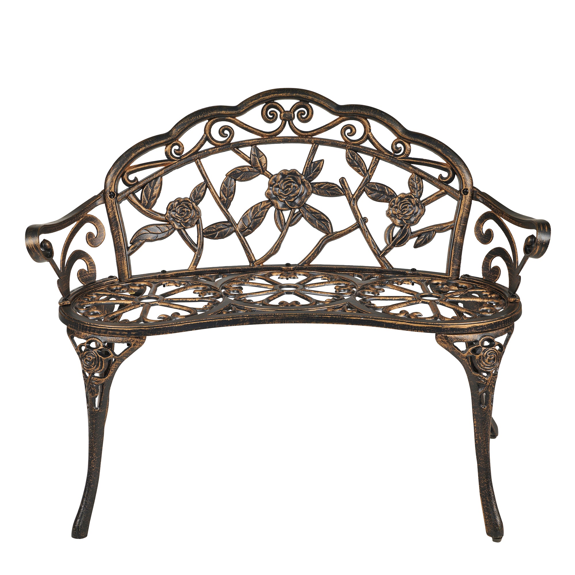 Bronze Metal Rose Garden Bench – Hi-Line Wholesale CA